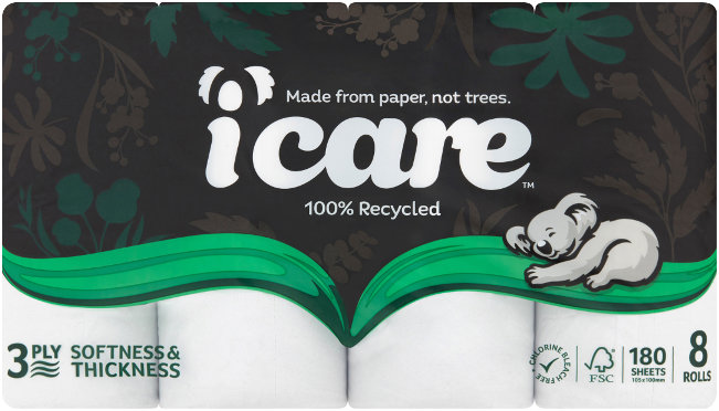100% Recycled Australian Toilet Paper & Tissue Products - icare